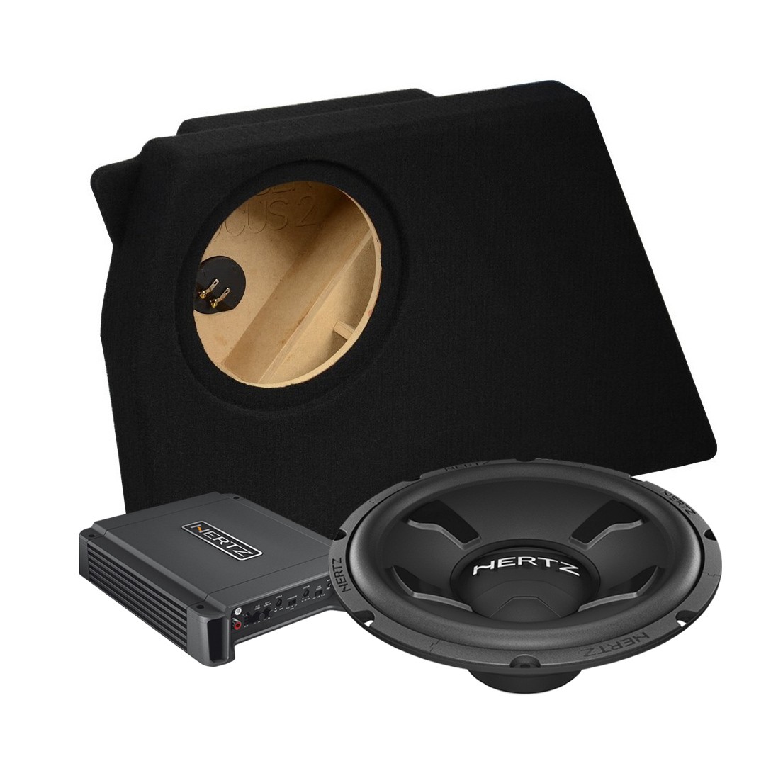 Set subwoofera v OEM ozvučnici a zosilňovače do Ford Focus II č.1 ...